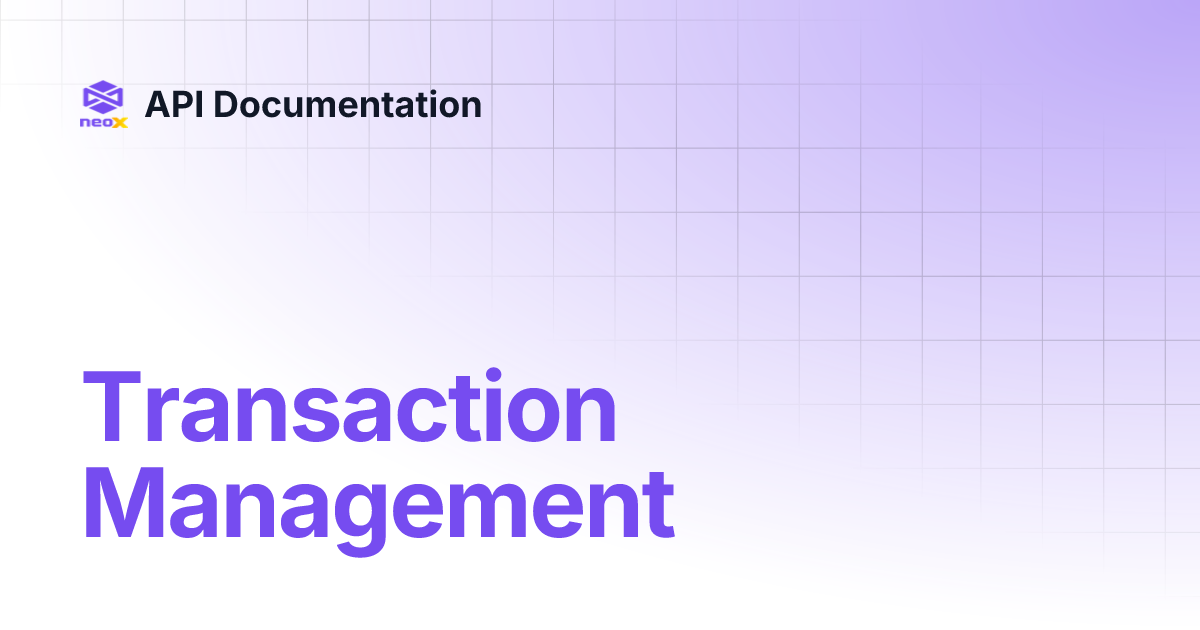 Transaction Management | API Documentation