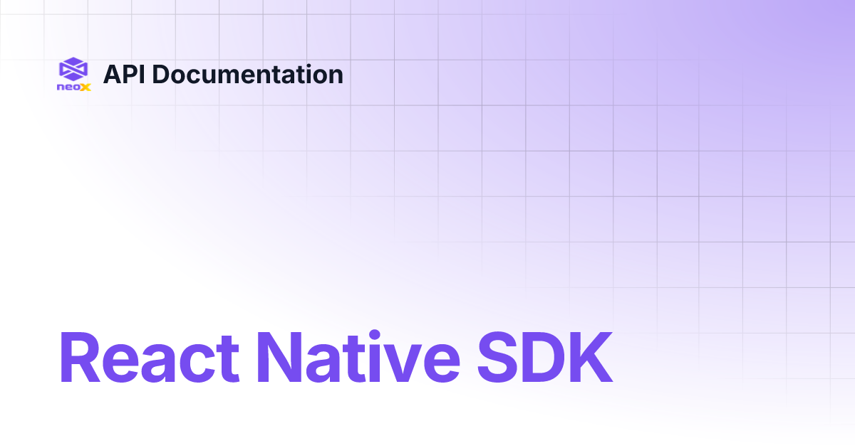 React Native SDK | API Documentation