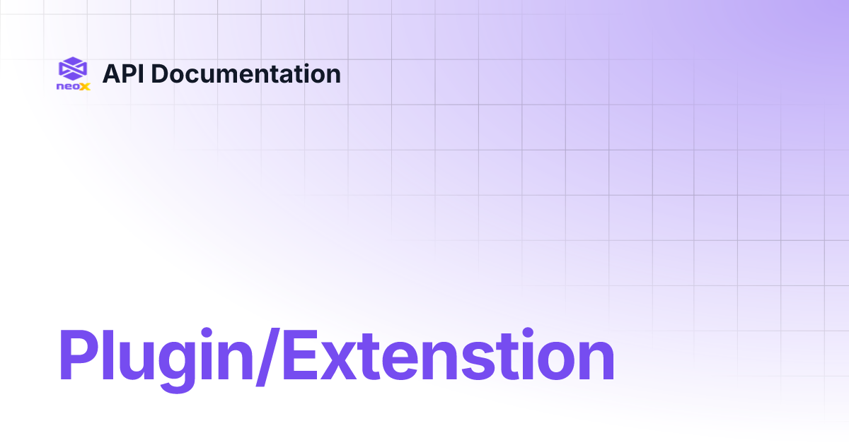 Plugin/Extenstion | API Documentation