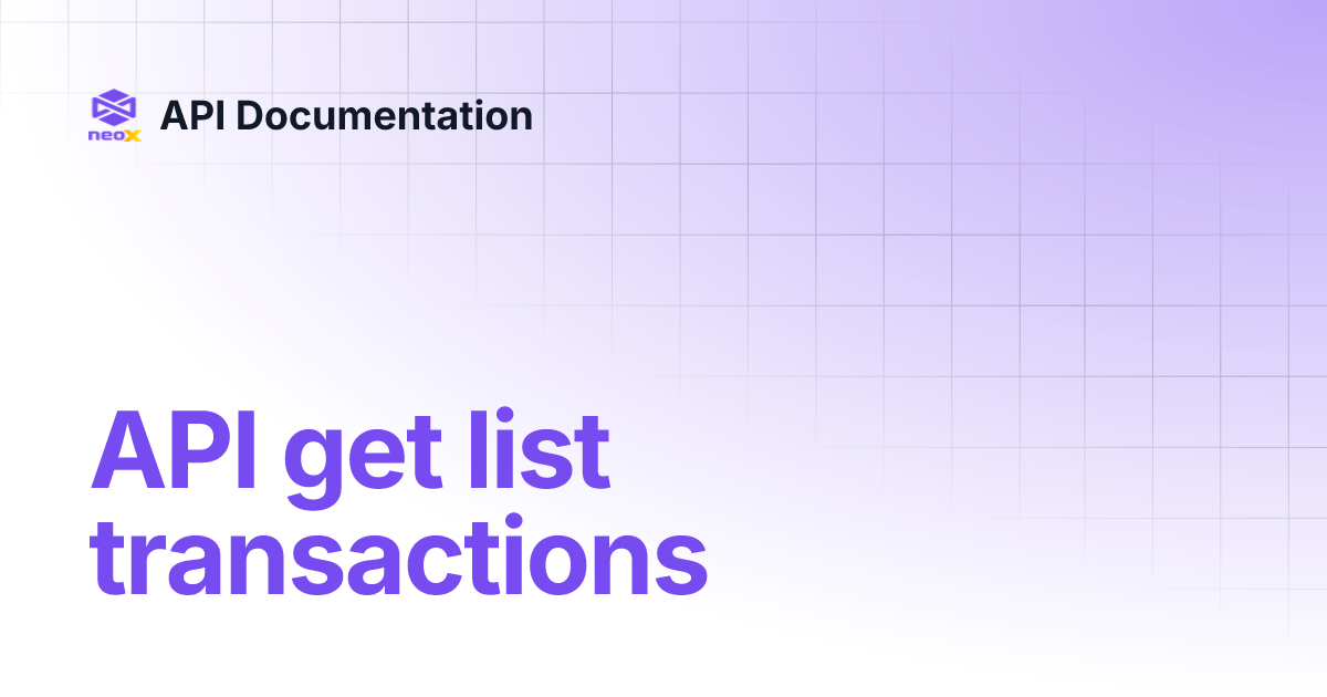 API get list transactions | API Documentation