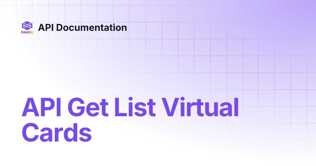API Get List Virtual Cards | API Documentation