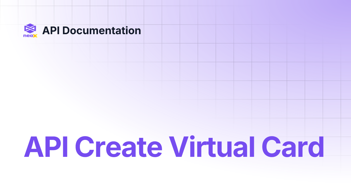 API Create Virtual Card | API Documentation