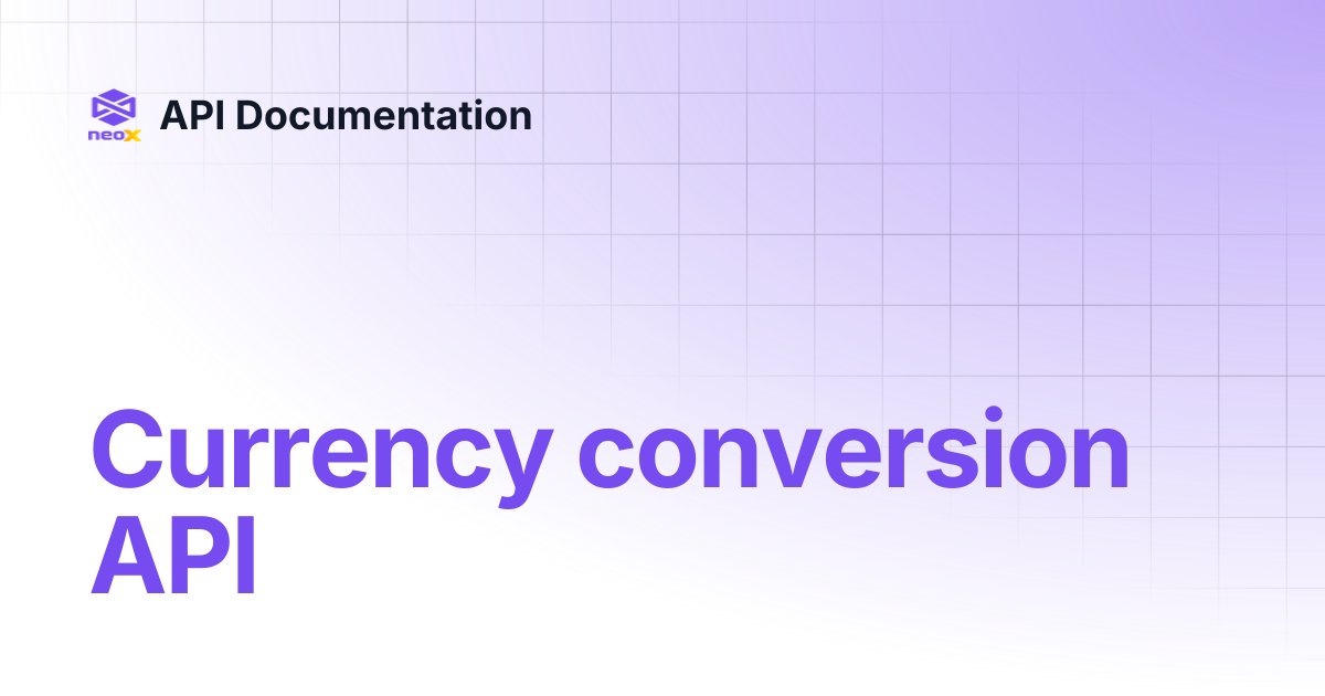 Currency conversion API | API Documentation