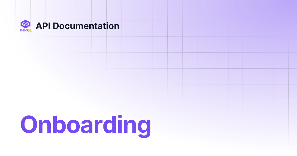Onboarding | API Documentation