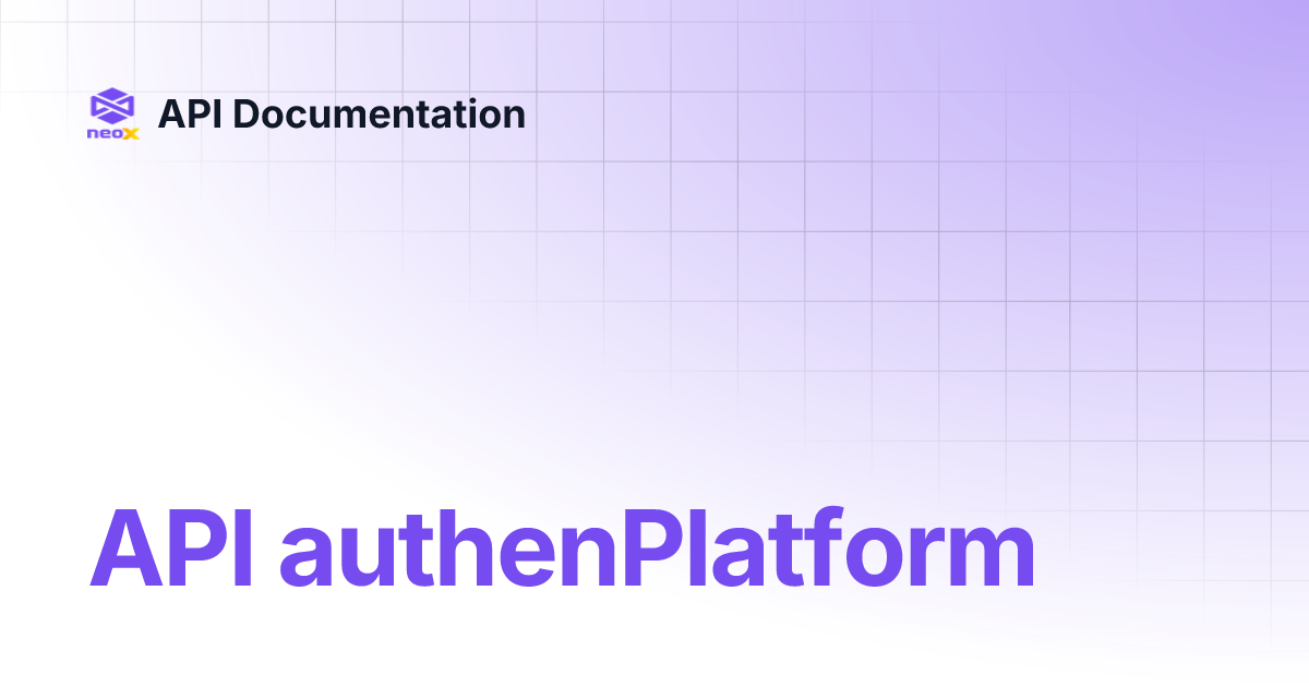 API authenPlatform | API Documentation